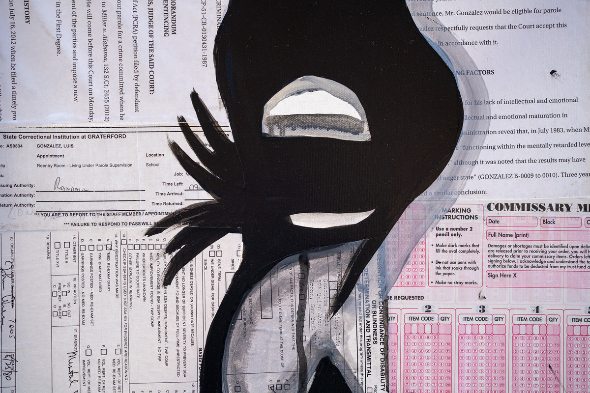 Restricted Area Suave Gonzalez Mixed Media Collage Size: 48” x36 ...